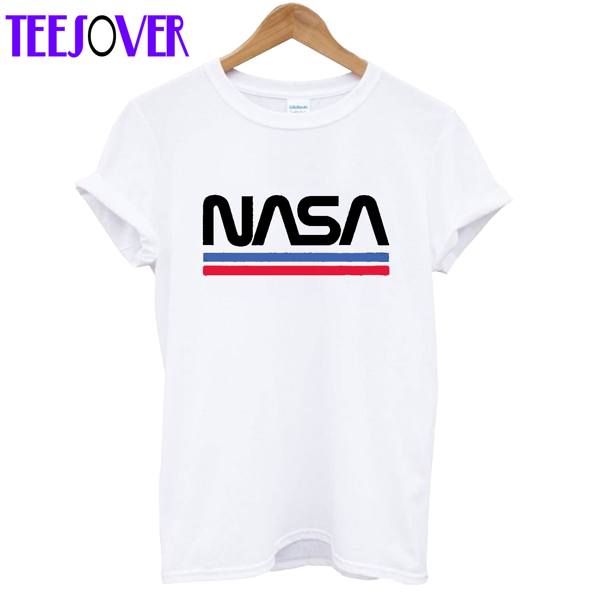 amazing good quality and trusted NASA – Red and Blue Stripes – T-Shirt